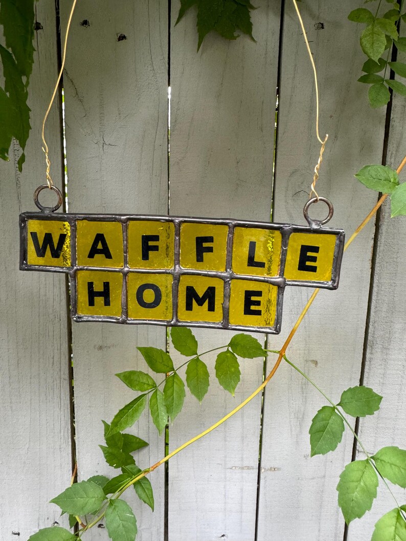 Stained Glass Waffle Home stained Glass Home Decor Waffle House - Etsy