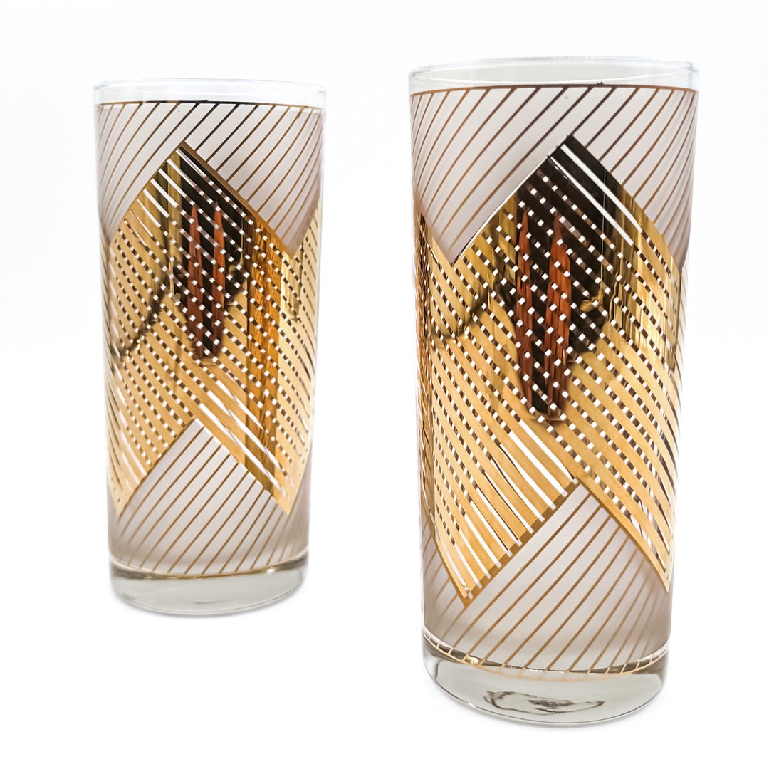 Vintage Signed Culver Images 22K Gold Over White Frosted Chevron Tom ...