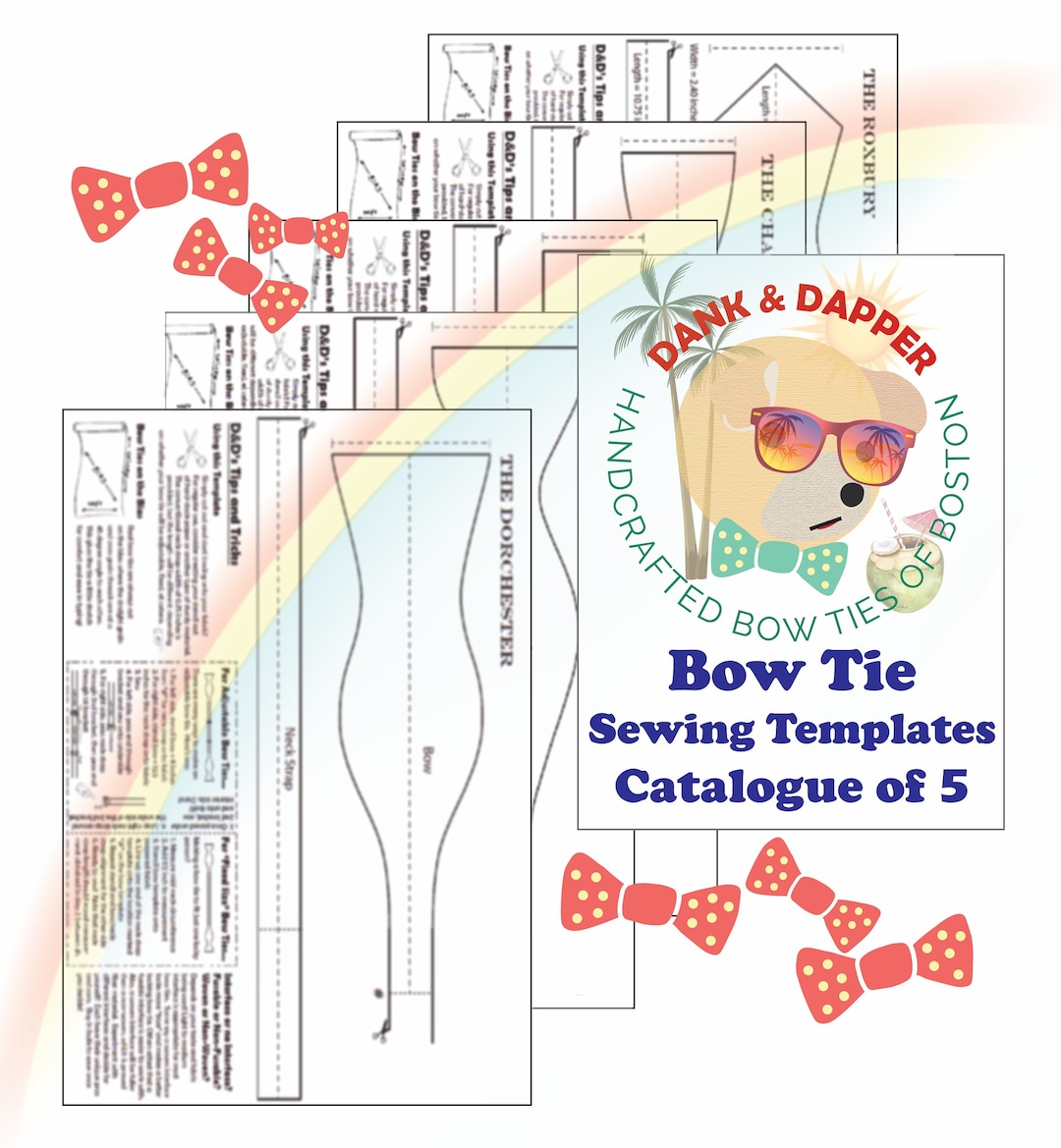 Catalogue of 5 Bow Tie Sewing Templates + Instructional Guide **5 ...
