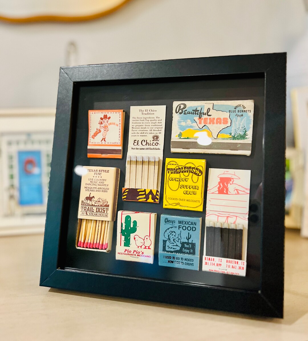 Texas Matchbook Shadowbox black Cowboy Western Themed Shadowbox ...