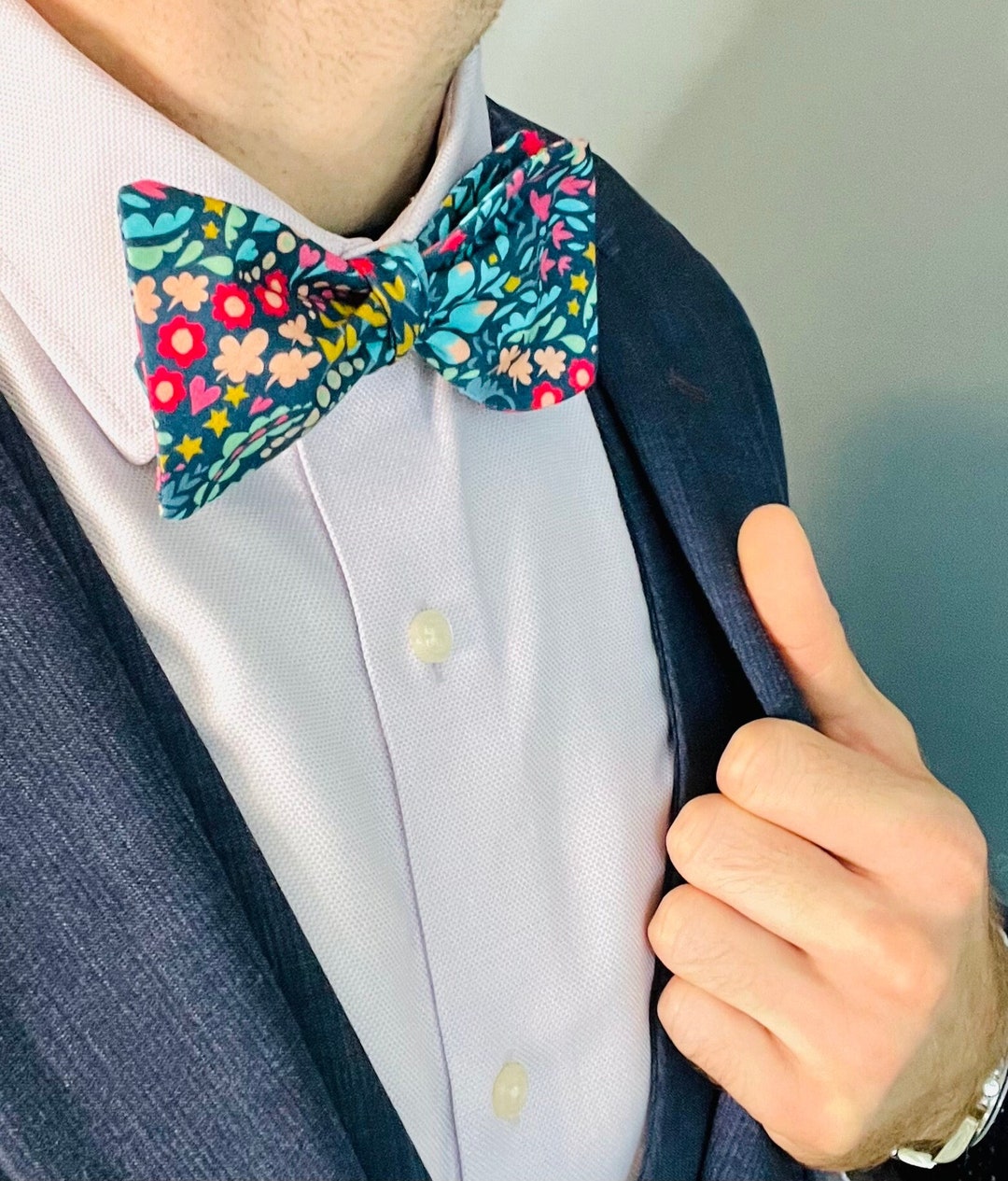 Floral Bow Tie (self-tie, Adjustable) ‘garden of Eden’ Pattern - 100% ...