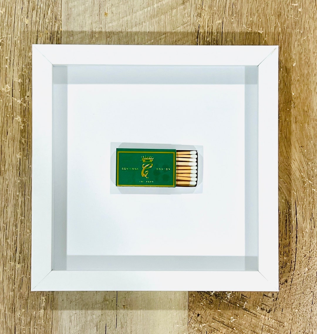 Contessa Ristorante, Boston Matchbox Shadowbox **white 8x8” Glass ...