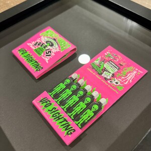 UFO Matchbook Shadowbox **feature Alien Matches, Mover & Shaker** Black ...