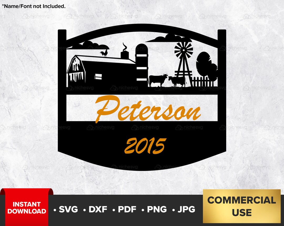 Farm SVG, DXF, PNG, Farm Monogram Svg, Farm and Tractor Digital File ...