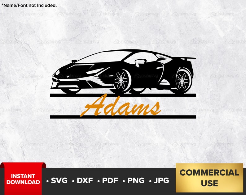 Lambo Monogram SVG, DXF, PNG, Lamborghini Svg, Sports Car Cut File ...