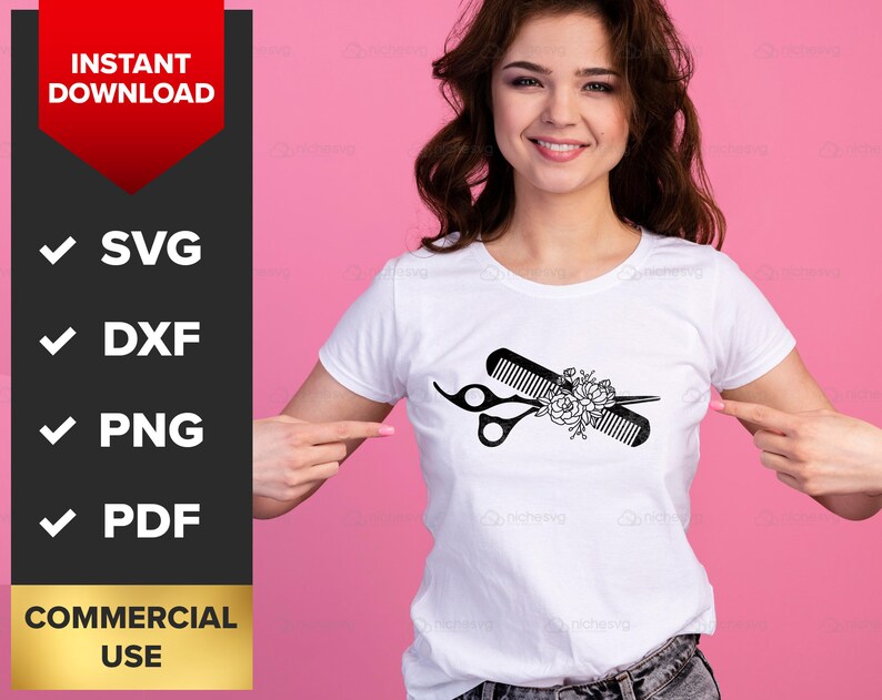Hairdresser SVG DXF PNG Cut File Hair Stylist Svg Salon - Etsy