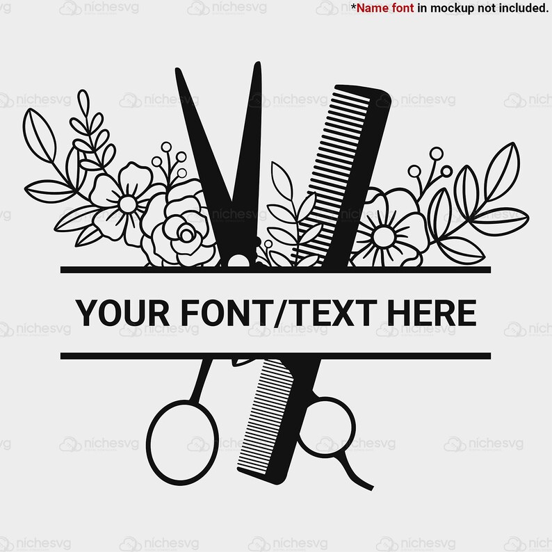 Hair Dresser Monogram SVG, PNG, DXF, Hair Stylist Monogram Svg, Cut ...