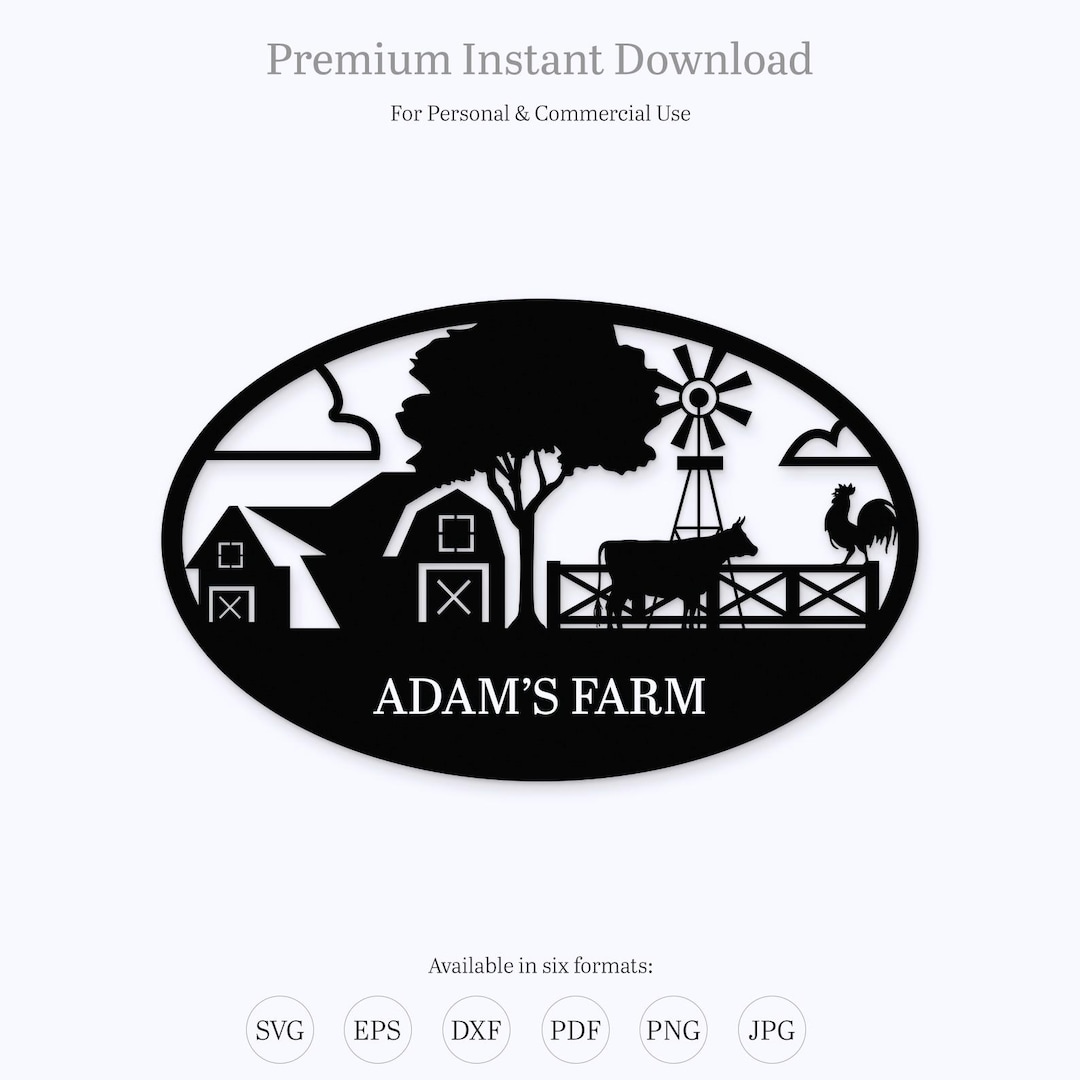 Farm Monogram SVG: Barn EPS Cut File (digital Download) - Etsy