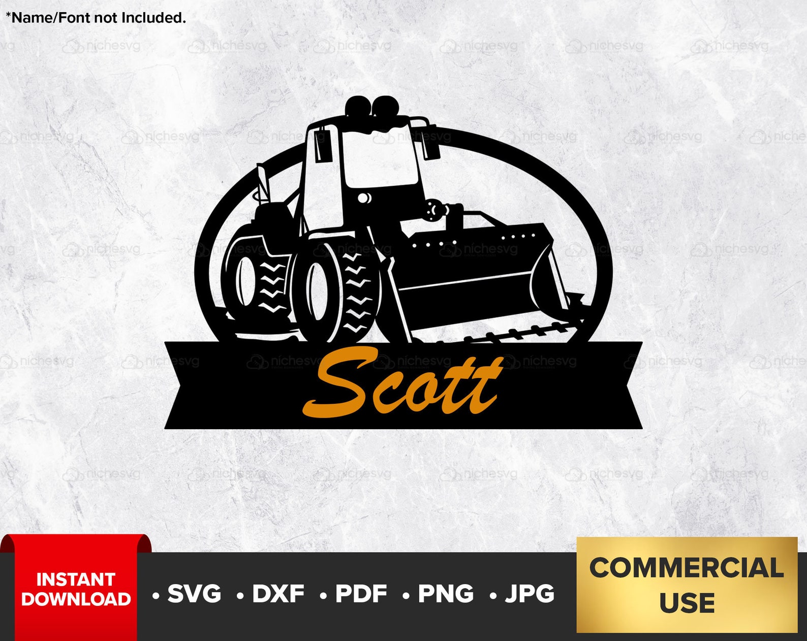 Payloader SVG, DXF, PNG, Loader Cut File, Bucket Loader Digital ...