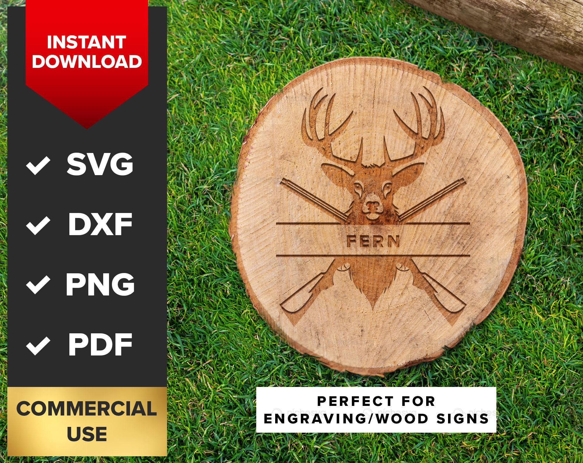 Deer Hunting Monogram Digital Download, SVG, PNG, DXF File for Cricut ...