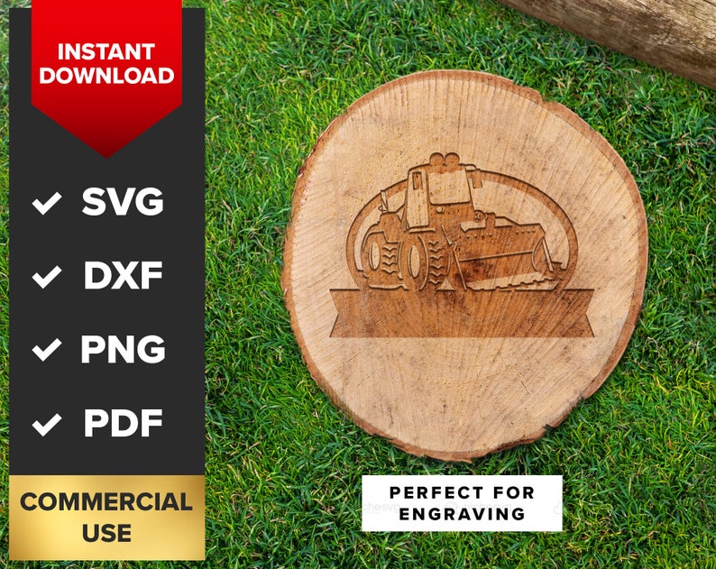 Payloader SVG, DXF, PNG, Loader Cut File, Bucket Loader Digital ...