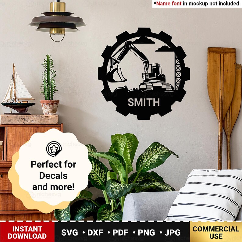 Excavator SVG, Heavy Machinery DXF, PNG Cut File, Cricut, Silhouette ...