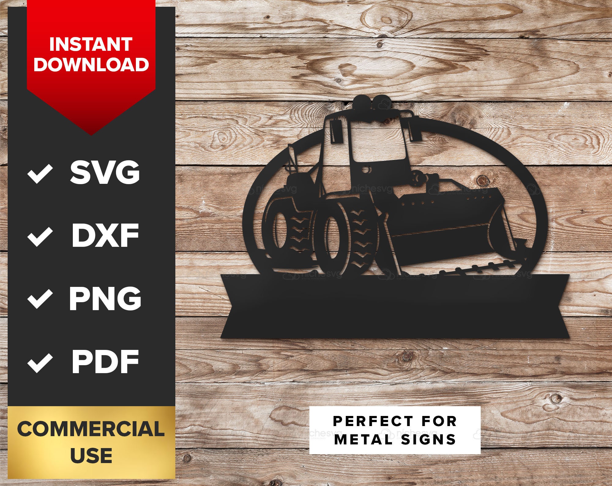 Payloader SVG, DXF, PNG, Loader Cut File, Bucket Loader Digital ...