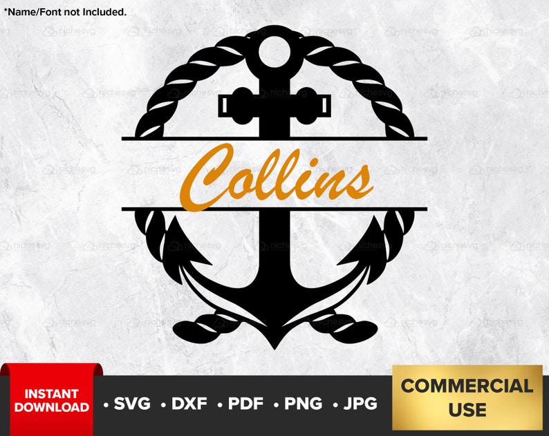 Anchor SVG DXF PNG Anchor Clipart Anchor Cut File - Etsy