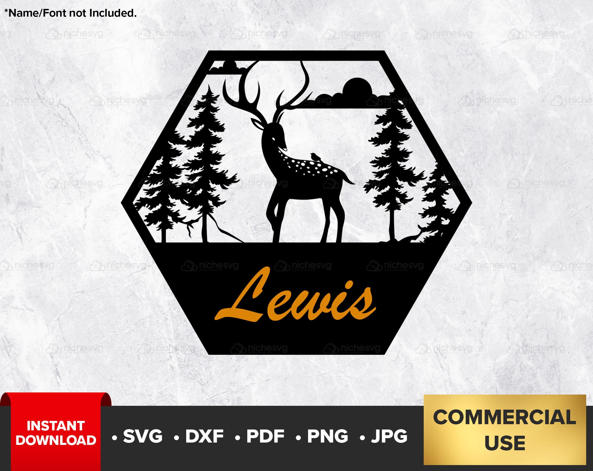 Deer Monogram SVG, DXF, PNG Cut File, Deer Svg, Buck Svg, Hunting, Forest, Cricut, Silhouette - Etsy