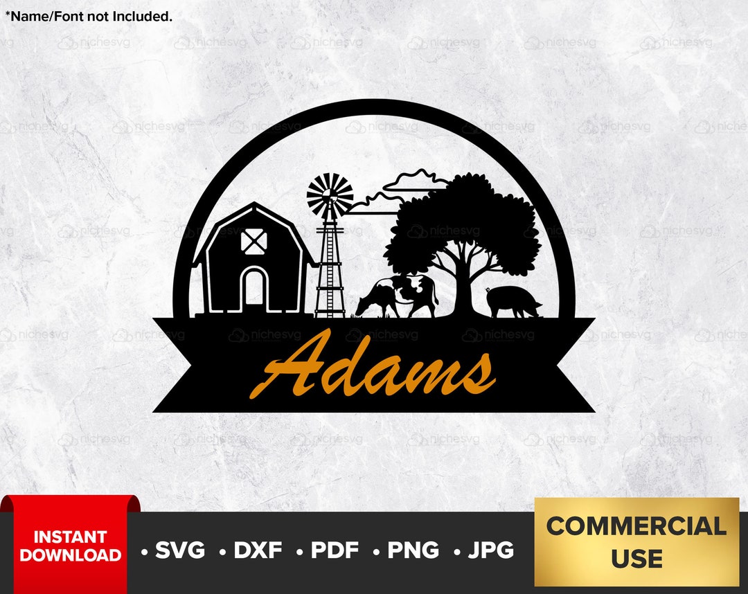 Farm Monogram Cut File, Farm SVG, DXF, PNG, Cnc Cut File, Farm Life ...