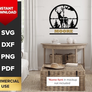 Deer Scope Monogram SVG, DXF, PNG, Hunting Monogram Cut File, Digital ...