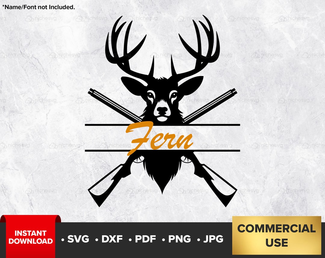 Deer Hunting Monogram Digital Download, SVG, PNG, DXF File for Cricut ...