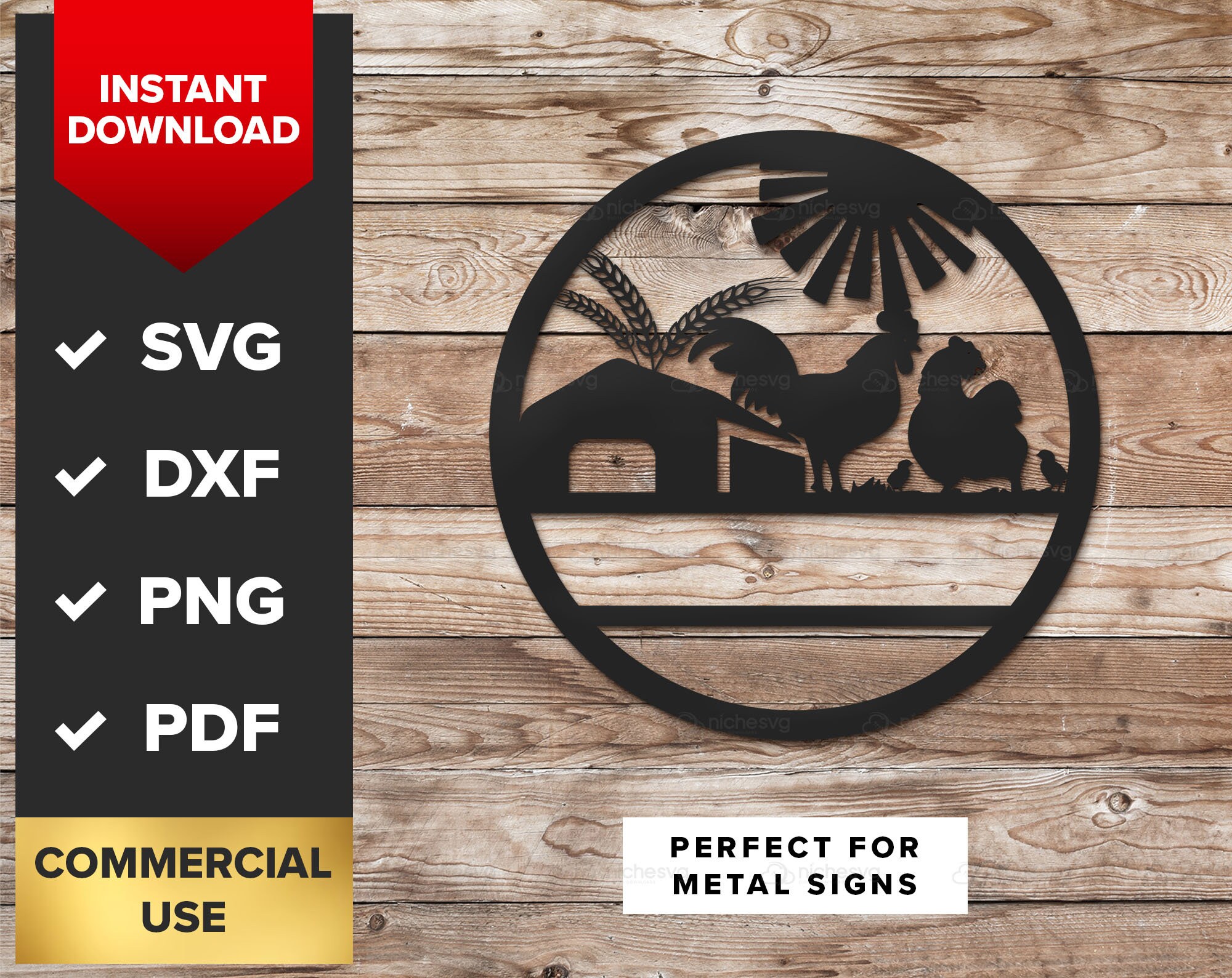 Chicken Monogram SVG, DXF, PNG, Poultry Farm Cut File, Farm Clipart ...