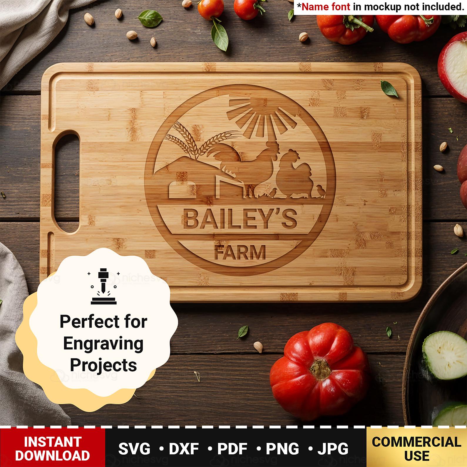 Chicken Monogram SVG, DXF, PNG, Poultry Farm Cut File, Farm Clipart ...