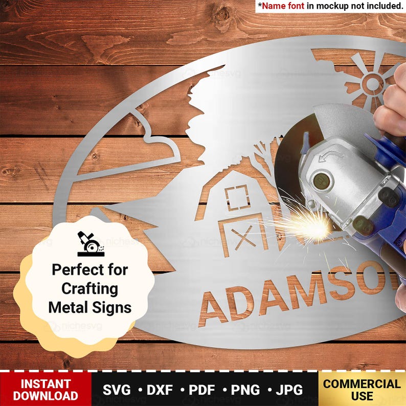 Farm Monogram SVG, DXF, PNG, Farm Monogram Cut File, Barn Monogram Cut ...