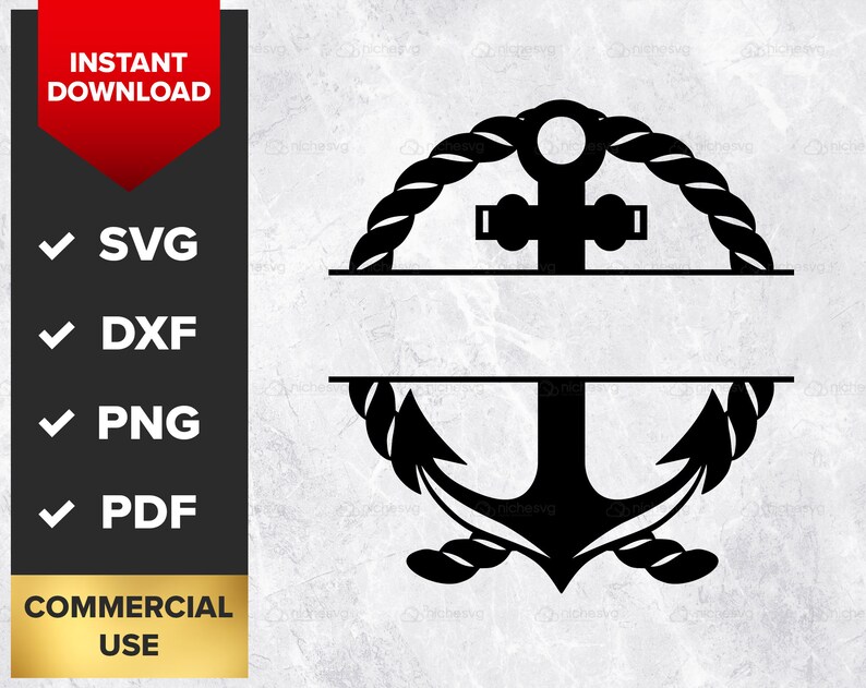 Anchor SVG DXF PNG Anchor Clipart Anchor Cut File - Etsy