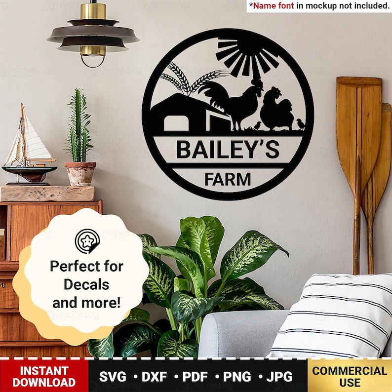 Chicken Monogram SVG, DXF, PNG, Poultry Farm Cut File, Farm Clipart ...