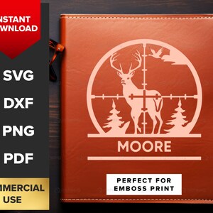 Deer Scope Monogram SVG, DXF, PNG, Hunting Monogram Cut File, Digital ...