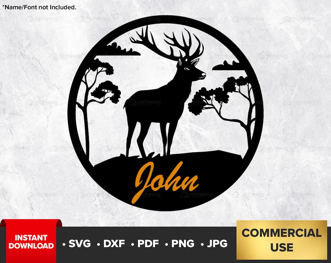 Deer Hunting Monogram SVG, DXF, PNG, Hunting Svg, Deer Monogram, Deer ...