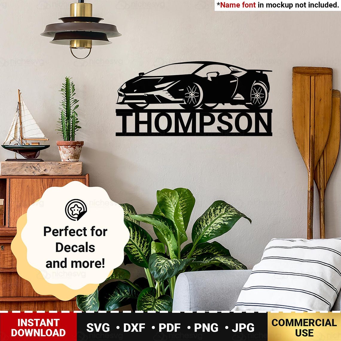 Lambo Monogram SVG, DXF, PNG, Lamborghini Svg, Sports Car Cut File ...