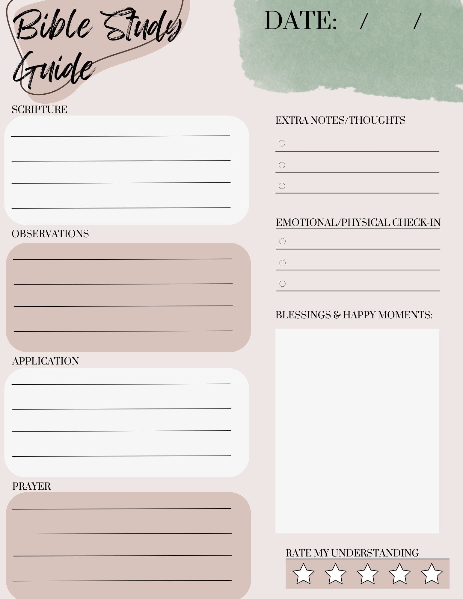 Digital Bible Study Journal Template - Etsy