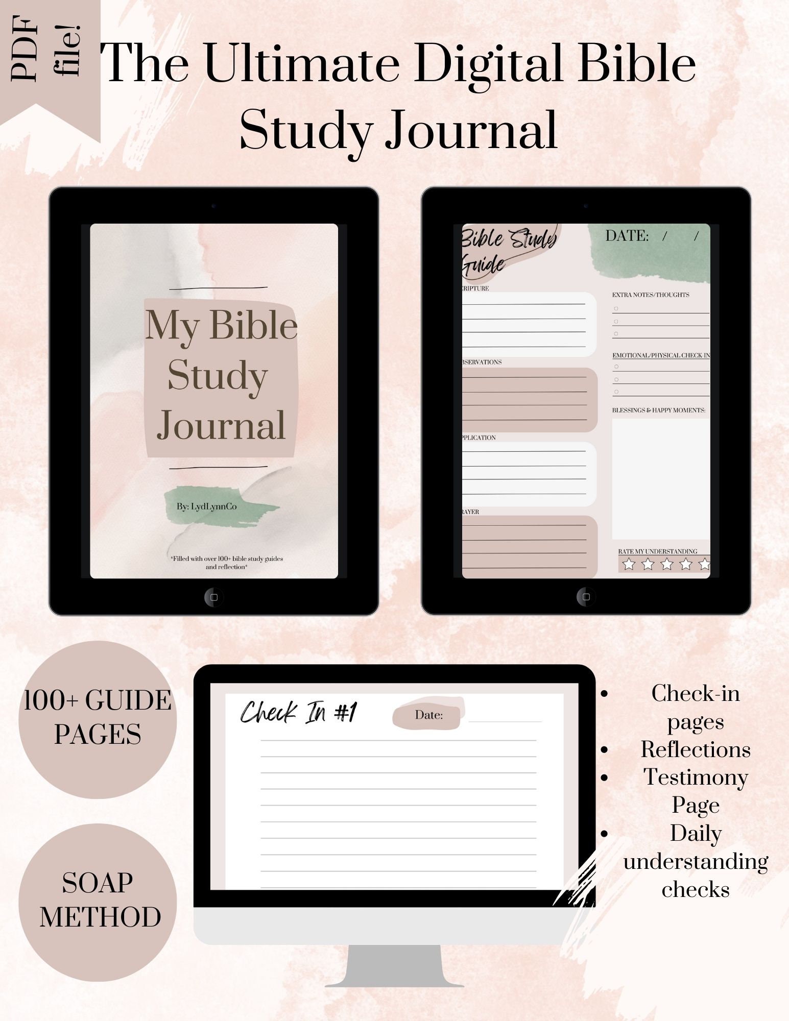 Digital Bible Study Journal Template - Etsy