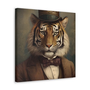 Majestic Tiger in 1800s Victorian Portrait Elegant Canvas Art - Etsy