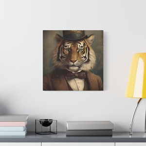Majestic Tiger in 1800s Victorian Portrait Elegant Canvas Art - Etsy