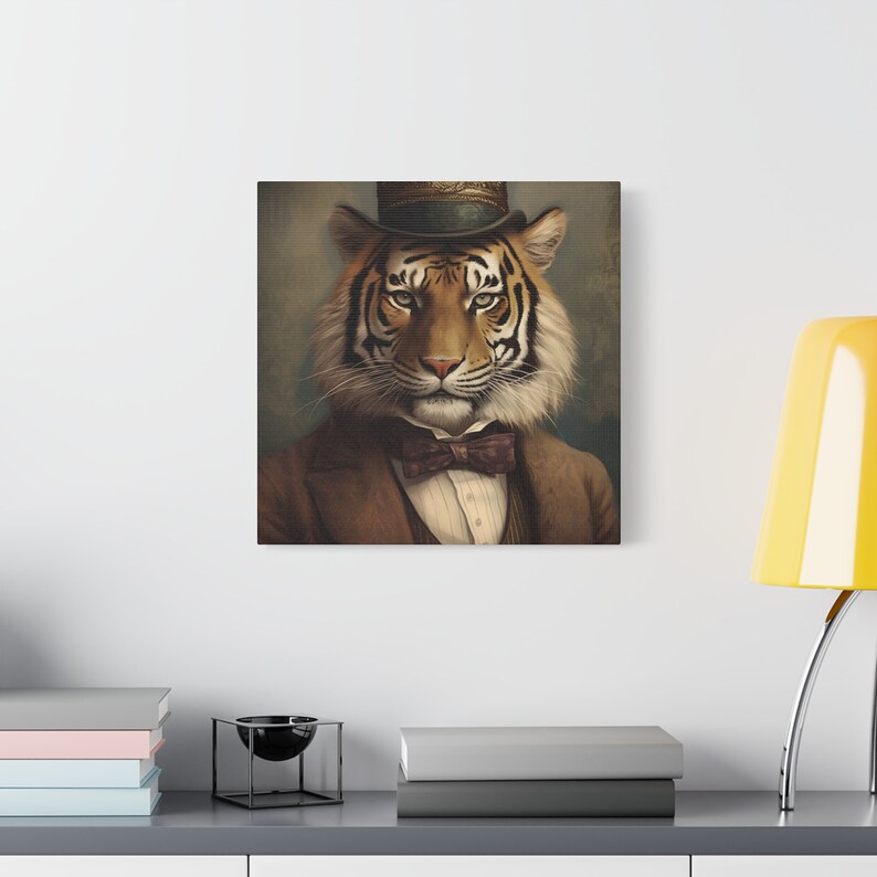 Majestic Tiger in 1800s Victorian Portrait Elegant Canvas Art - Etsy