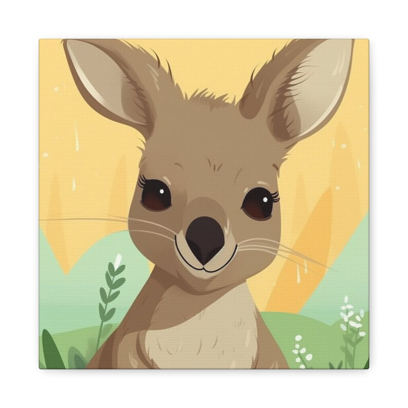 Cute Wallaby Cartoon Canvas Print Nursery Children's Art Décor - Etsy