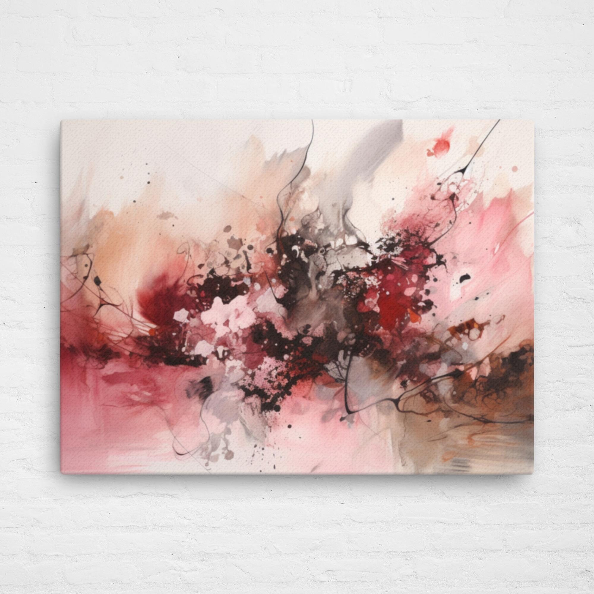 Pink Abstract Art Pink Abstract Painting Colourful Wall Art Canvas ...
