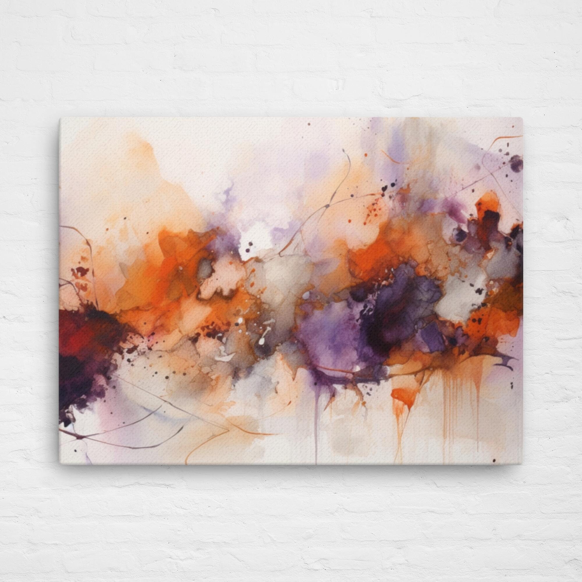 Orange and Purple Abstract Art Orange & Purple Abstract Painting ...