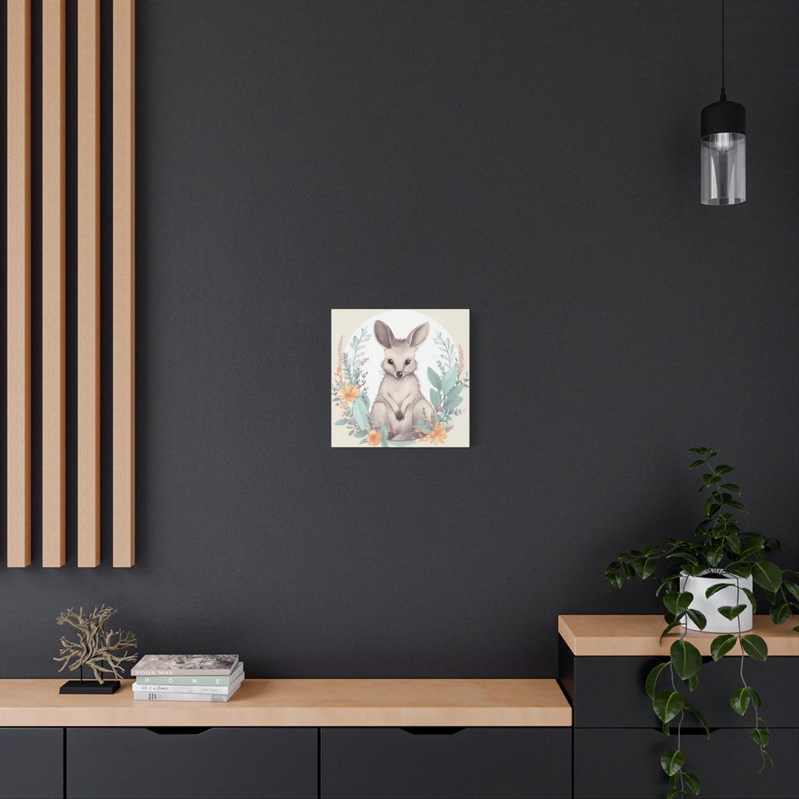 Whimsical Wallaby Cartoon Canvas Print Nursery Art for Children's Bedroom - Etsy