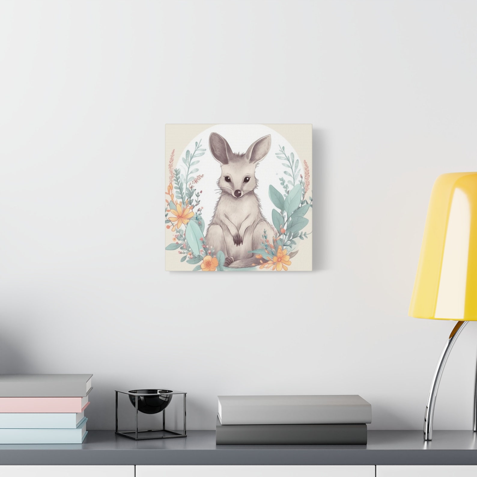 Whimsical Wallaby Cartoon Canvas Print Nursery Art for Children's Bedroom - Etsy
