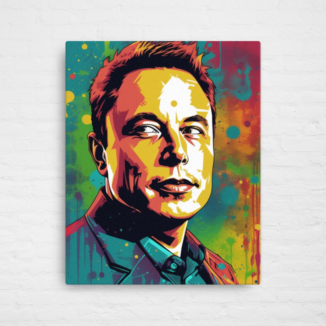 Elon Musk Pop Art Celebrity Pop Art Celebrities Wall Art Pop Art Bright ...