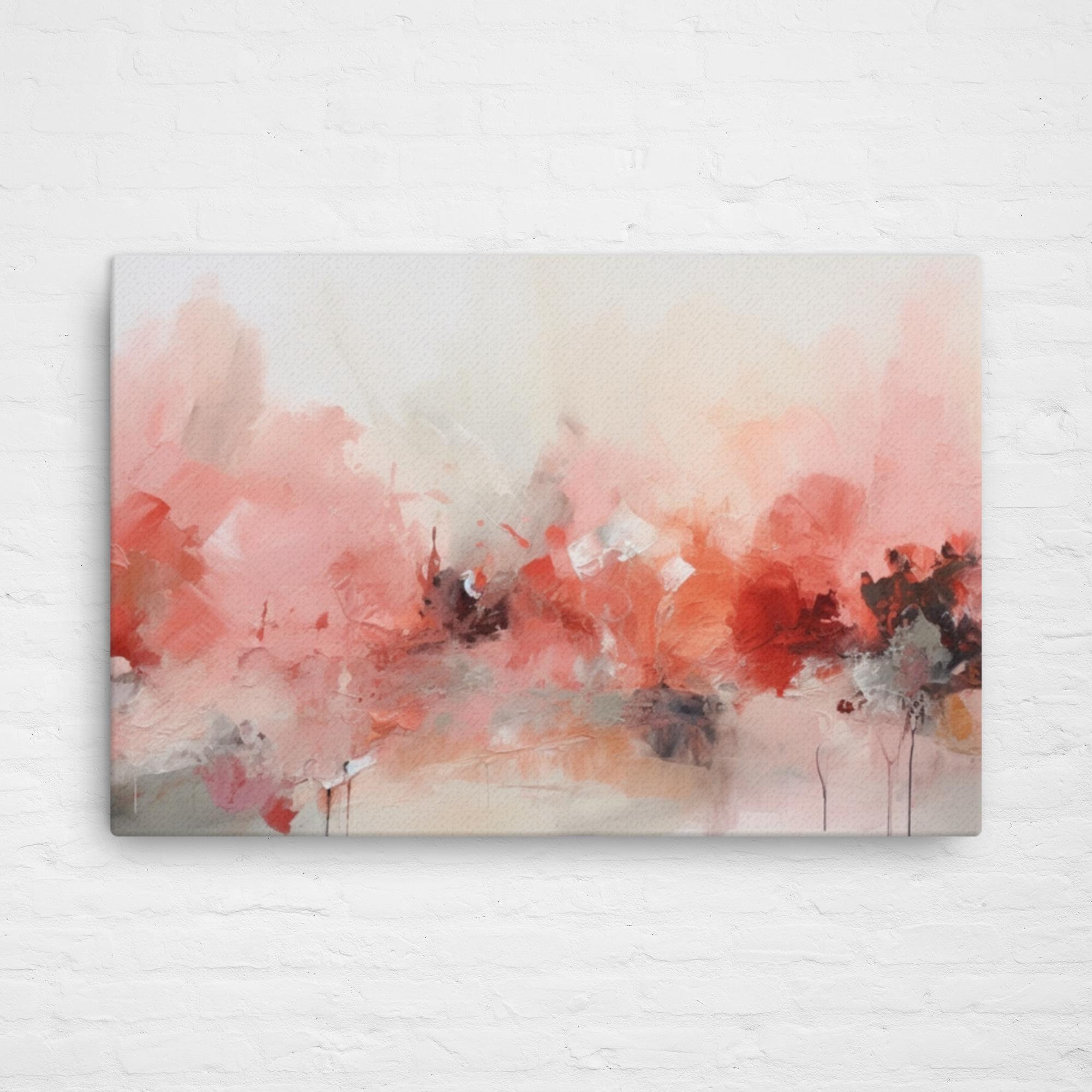 Coral Abstract Art Coral Abstract Painting Colourful Wall Art Canvas ...