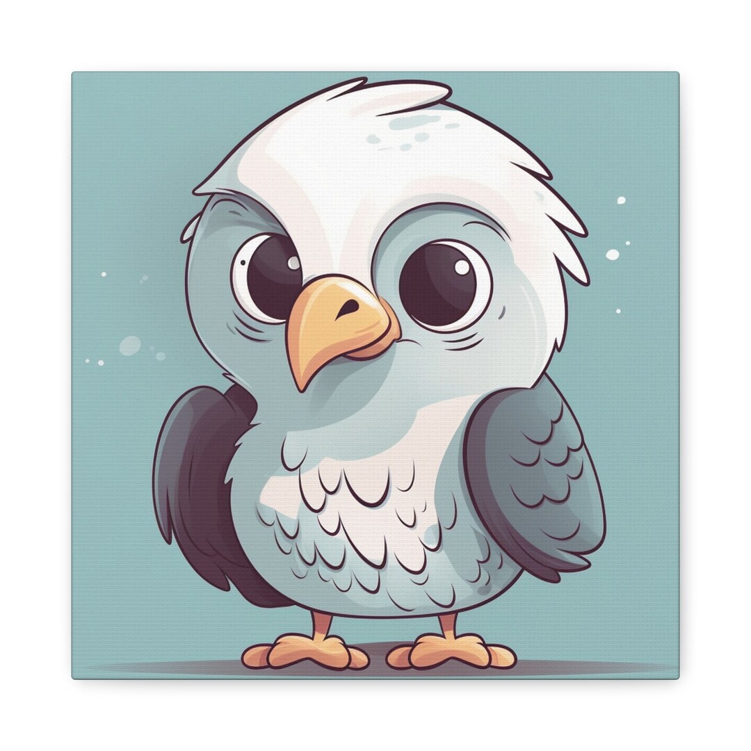 Friendly Bald Eagle Cartoon Art Canvas Print Nursery Kids Bedroom - Etsy