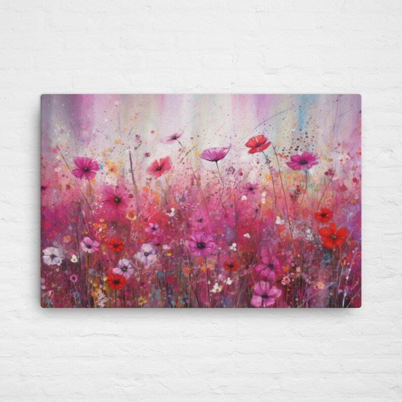 Pink Flower Art Landscape Design Wall Art Floral - Etsy