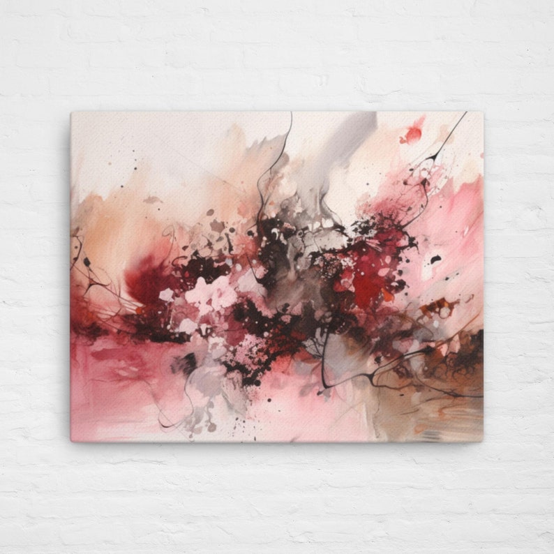 Pink Abstract Art Pink Abstract Painting Colourful Wall Art Canvas ...