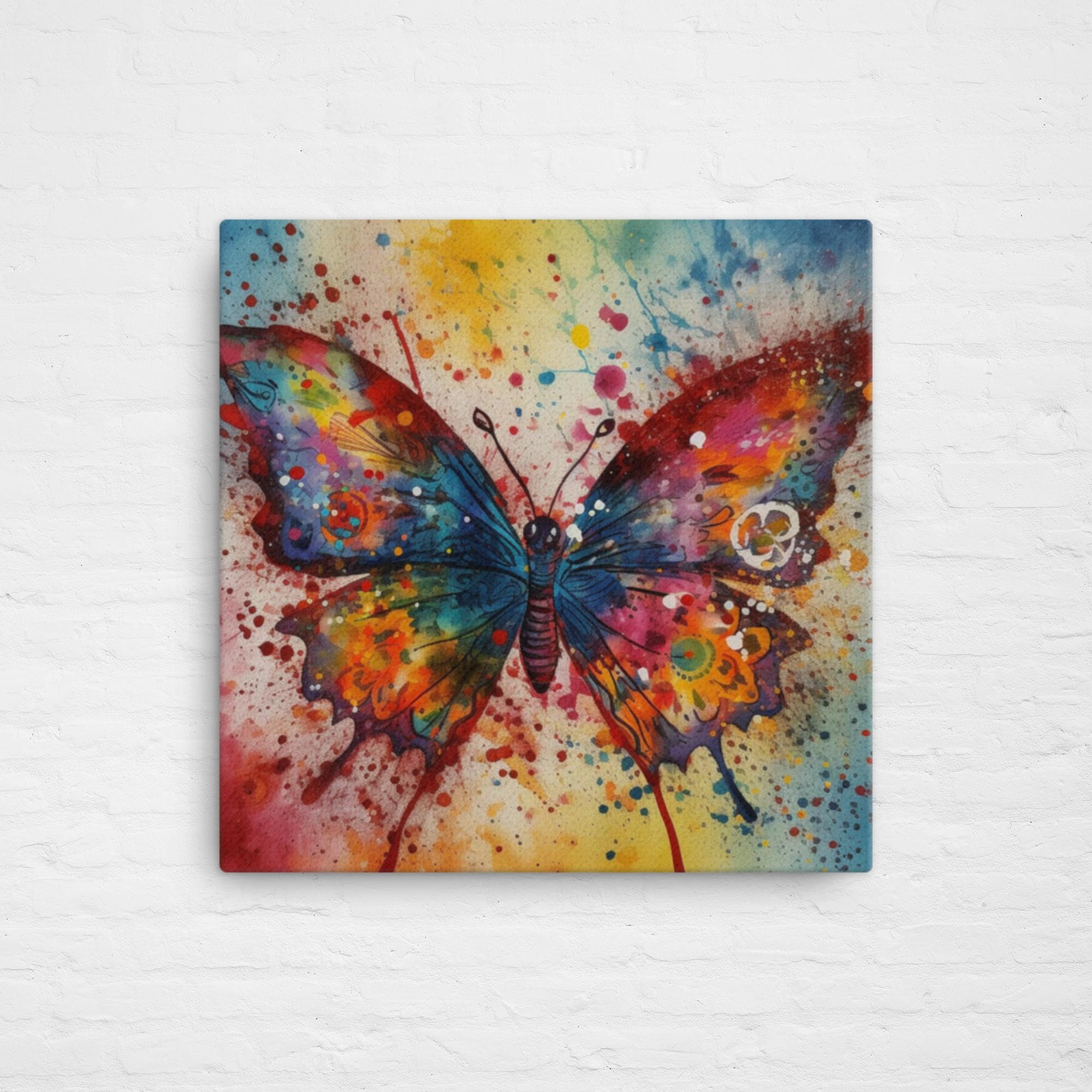Modern Vibrant Butterfly Art Canvas Print - Etsy
