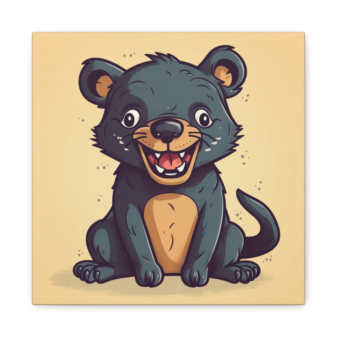 Friendly Tasmanian Devil Cartoon Canvas Print Nursery Children's Art - Etsy