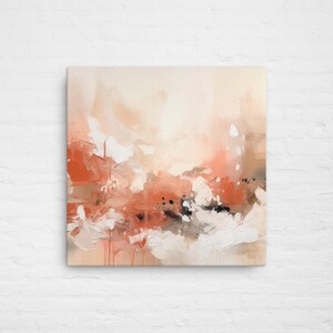 Peach Abstract Art Peach Abstract Painting Colourful Wall Art Canvas ...