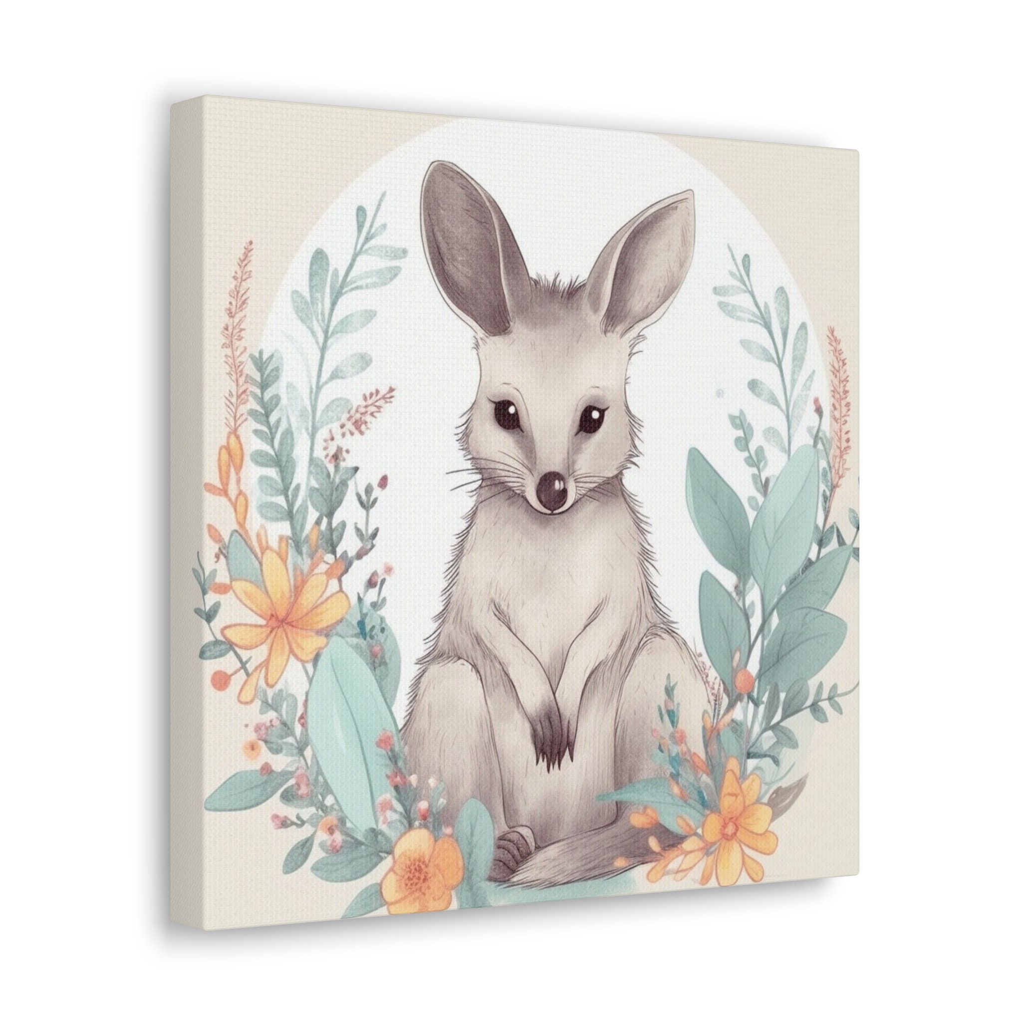 Whimsical Wallaby Cartoon Canvas Print Nursery Art for Children's Bedroom - Etsy