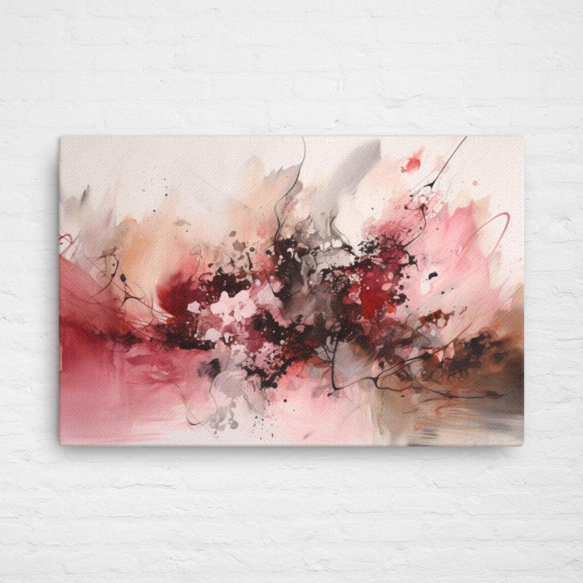 Pink Abstract Art Pink Abstract Painting Colourful Wall Art Canvas ...